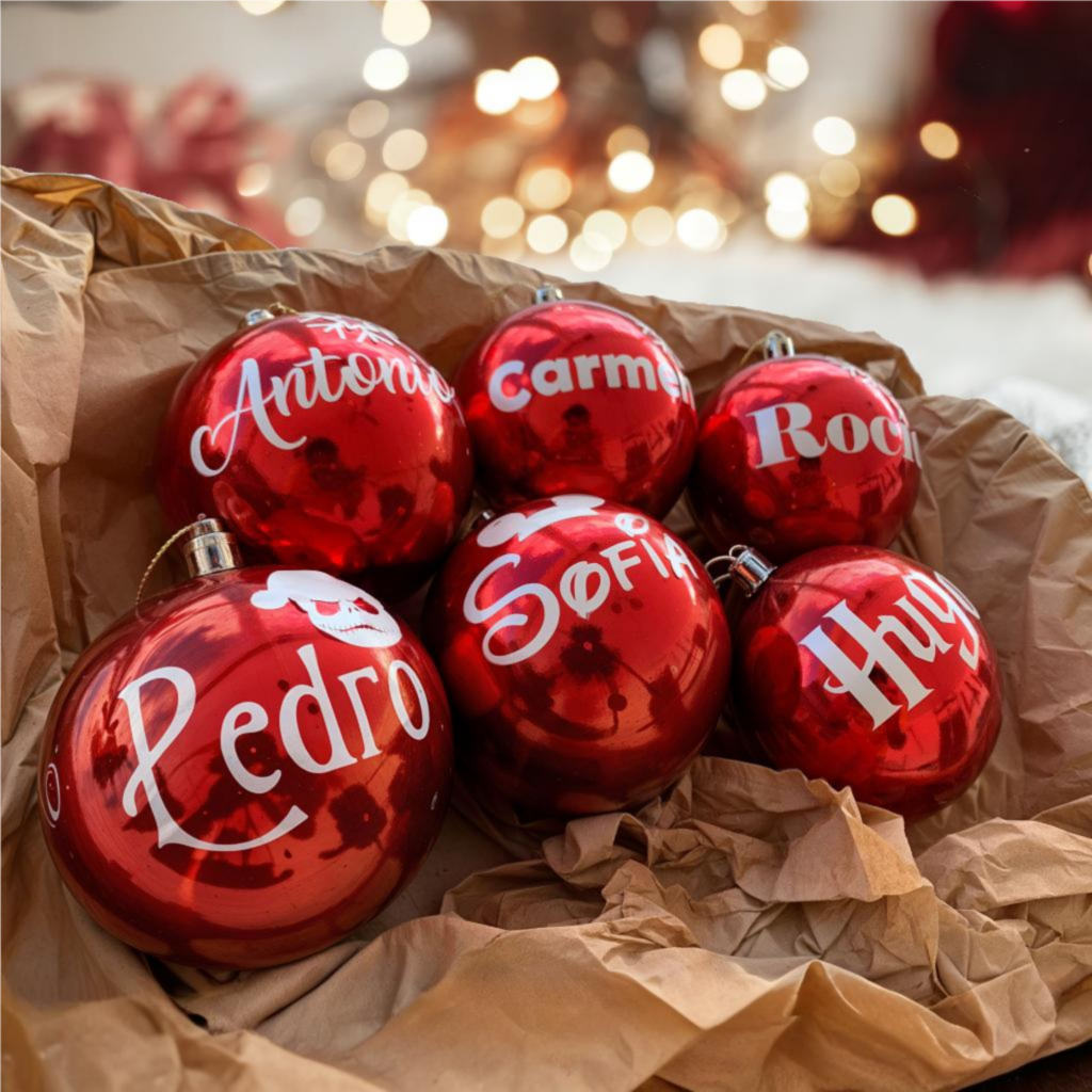 Set de 6 Bolas de Navidad Personalizadas - Ydia